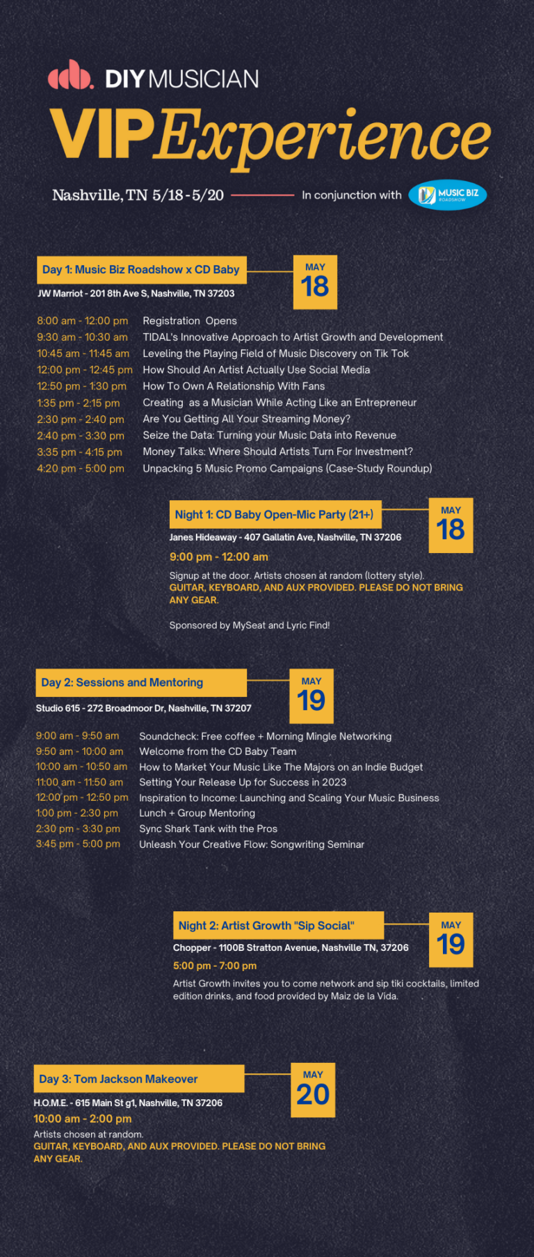 DIY Musician VIP Experience Schedule Revealed! | DIY Musician